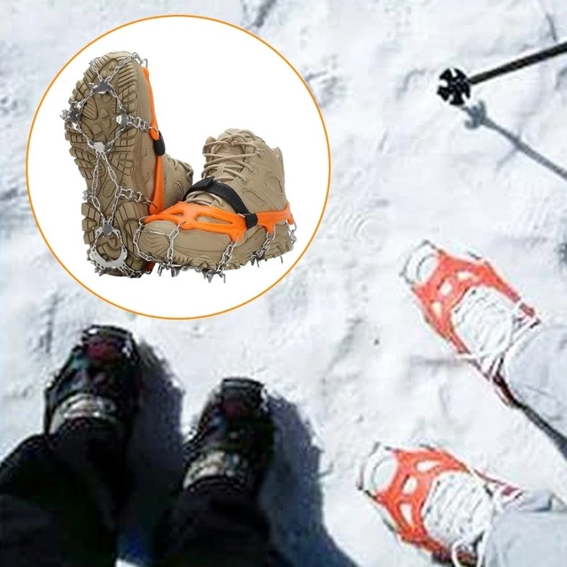 18/19 TOOTH ICE Claw Antiskid Crampon Shoe Cover Ice Grasping Skiing ...