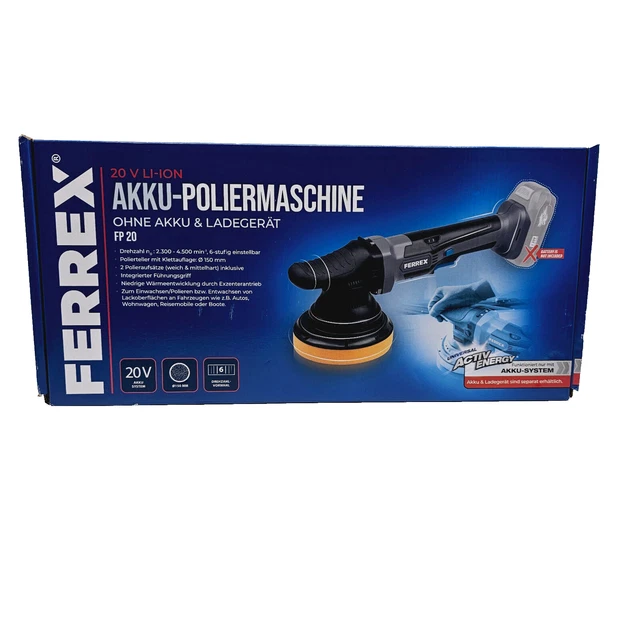 FERREX® FP20 20 V LI-ION Akku-Poliermaschine Polierer Aufsatz EUR 78,99 ...