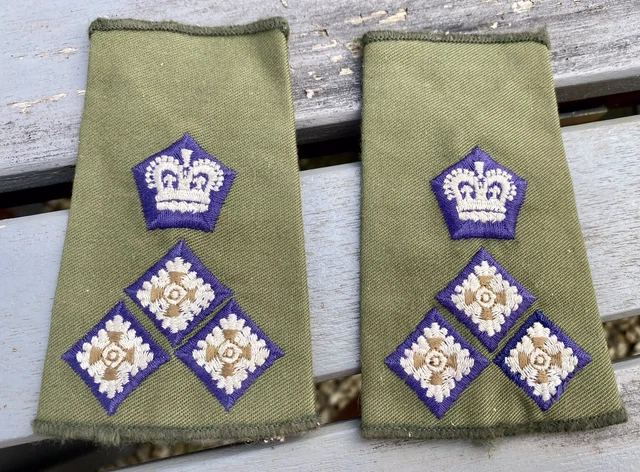 VINTAGE BRITISH ARMY Officer’s Rank Slip-Ons, Brigadier, Chaplain ...