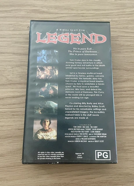 RIDLEY SCOTT’S LEGEND VHS Cassette Tom Cruise Pre Owned VGC FREE POST £ ...