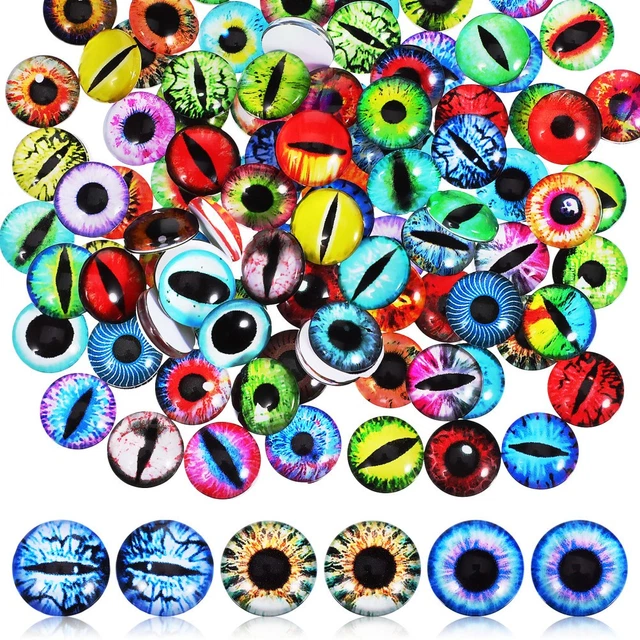 100 PCS DOLL Eyes Glass Eyes For Crafts Animal Crochet Eyeballs ...
