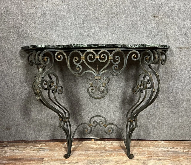 TRÈS BELLE CONSOLE époque Art Déco en fer doré et laqué vers 1940 EUR ...