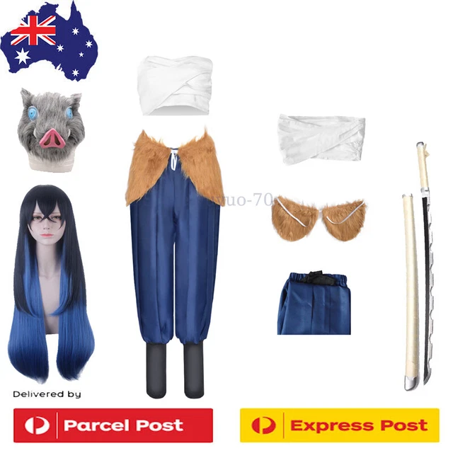 DEMON SLAYER HASHIBIRA Inosuke Cosplay Tube Top/ Long Wig Completed ...