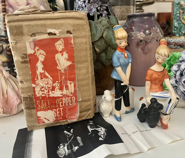1960’S BARBIE DOLL And Poodles Salt & Pepper Shakers With Original Box ...