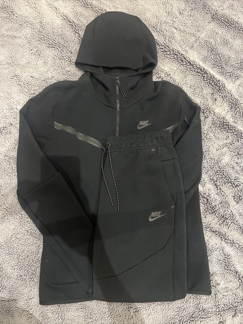 GENUINE NIKE TECH Fleece Full Set Tracksuit Black Size Medium £95.99 ...