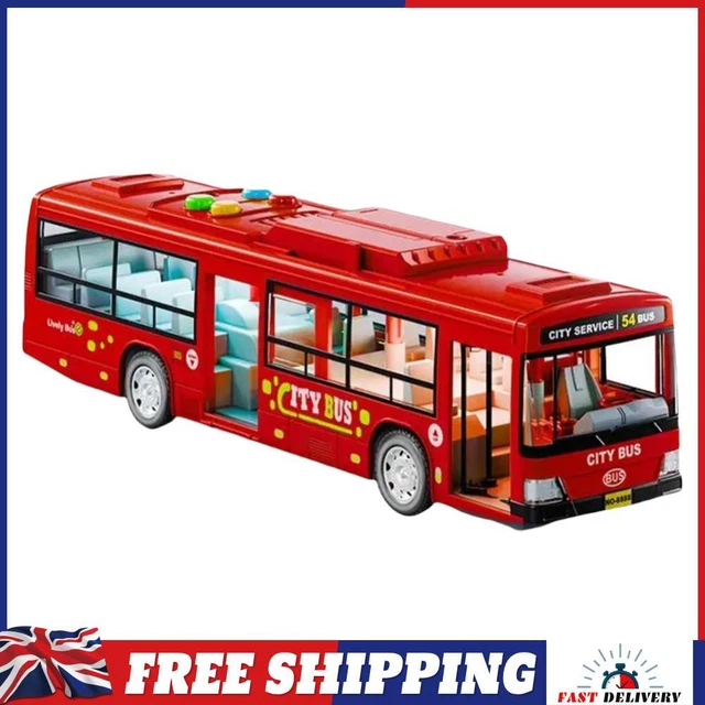 ELECTRIC CITY BUS Toy Openable Door School Bus Toy for Boys Girls (Red ...