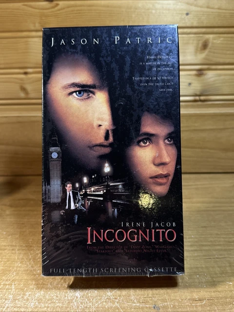 INCOGNITO (VHS, 1998) Irene Jacob Jason Patric Thriller Screening Copy ...