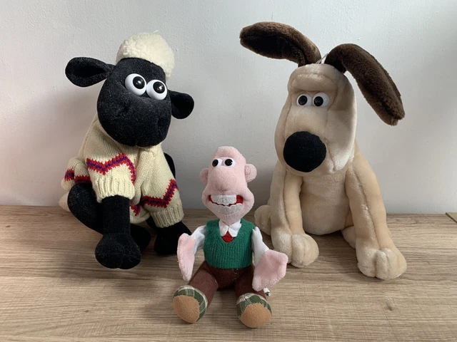 WALLACE & GROMIT 10” Gromit & Shaun The Sheep Soft Plush Toy + Finger ...