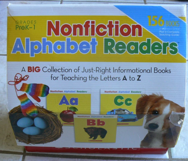 SCHOLASTIC GR.PRE-K-1ST, 156 Nonfiction Alphabet Readers,wrapped w ...