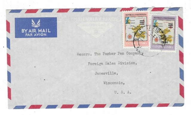 PORTUGESE INDIA GOA air mail to USA £1.00 - PicClick UK