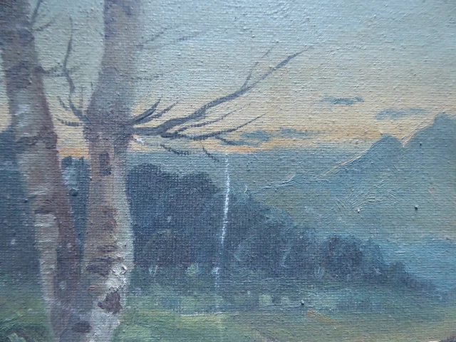 TABLEAU ANCIENNE ESPAGNOL Signé Marcial Paysage Campagne Huile sur ...