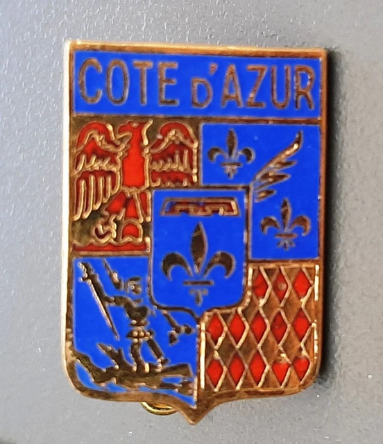 INSIGNE ÉMAIL COTE D'AZUR miniature PIN circa 1960 Blason Héraldique ORIGINAL EUR 7,99 - PicClick FR