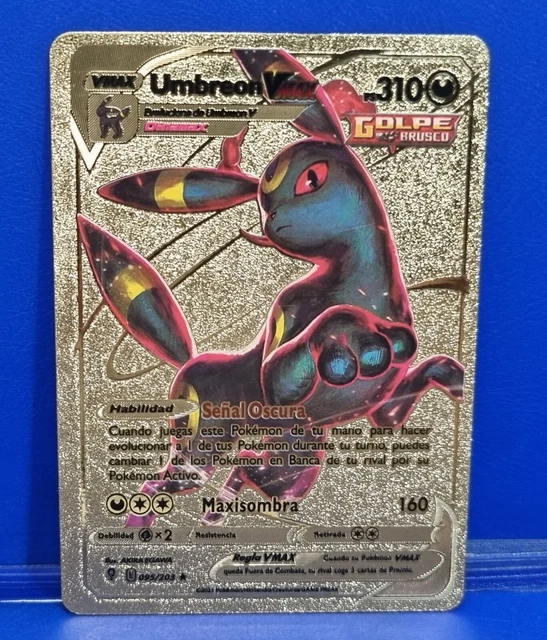 CARD CARTA TARJETA Pokemon Umbreon VMAX PS310 Dinamax 095/203 Oro Gold ...