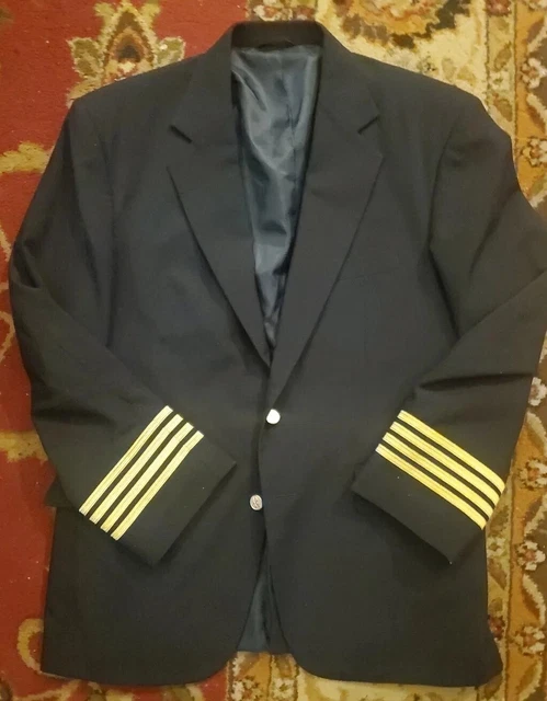 PILOT UNIFORM JACKET Captain Stripes 40 R Airline NWOT Authentic MENS £ ...