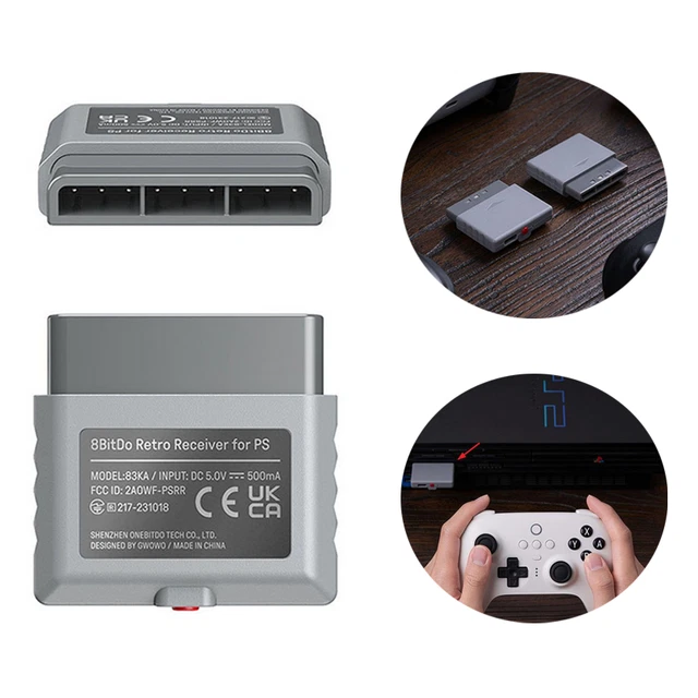8BITDO RETRO USB Ricevitore Bluetooth 83KA per Controller PS1/PS2 ...
