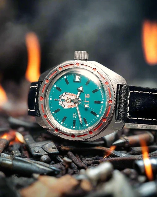 VOSTOK AMPHIBIA KGB watch Russia Soviet Wostok Komandirskie manual MOD ...