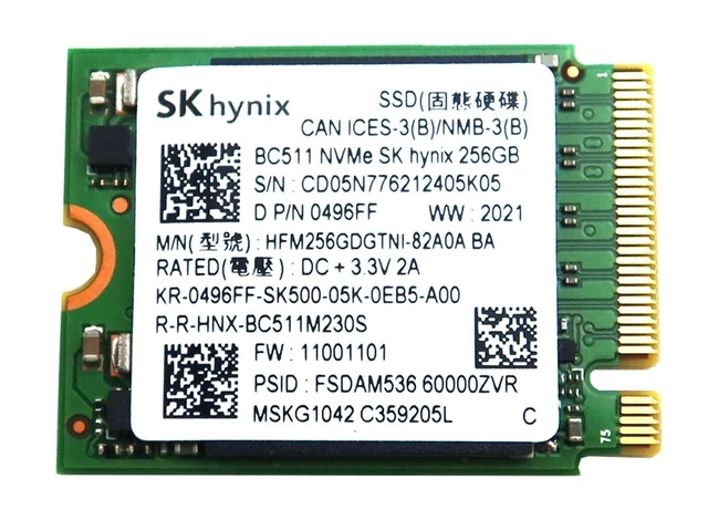 SK HYNIX BC511 256GB M.2 2230 PCIe NVMe SSD HFM256GDGTNI-82A0A Dell ...