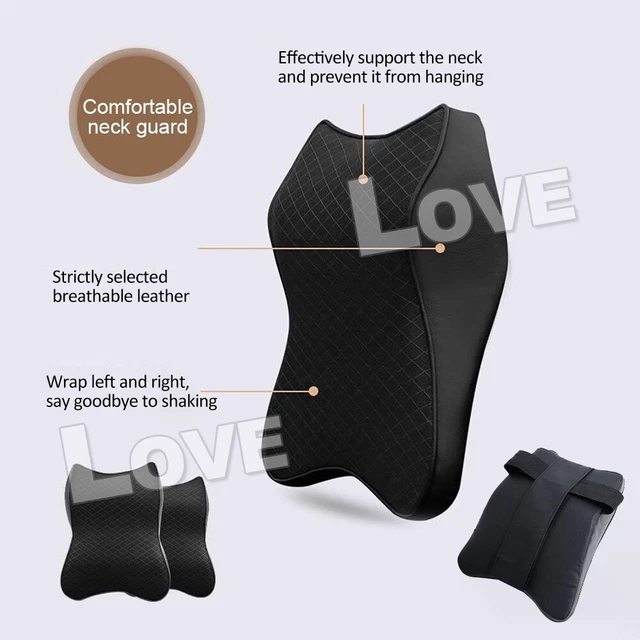 CAR SEAT HEADREST Pad Memory Foam Pillow Head Neck Rest Support Cushion ...