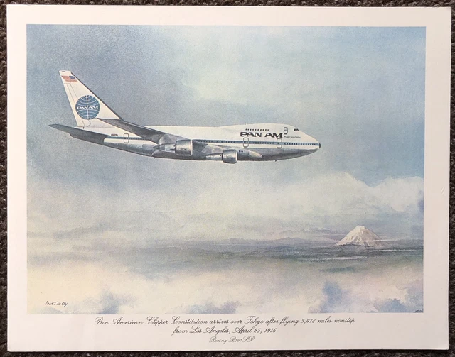 VINTAGE PAN AM Airways Menu 1986 Ist Class Clipper, Boeing B747 SP £19. ...