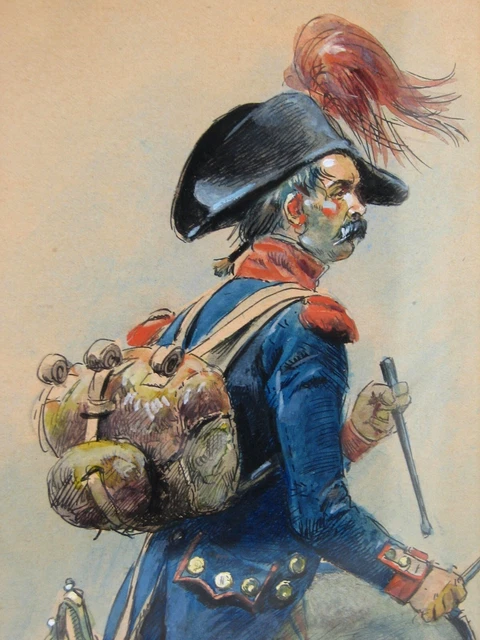 MAURICE ORANGE 1912 AQUARELLE TAMBOUR NAPOLEON 1er EMPIRE MILITARIA ...