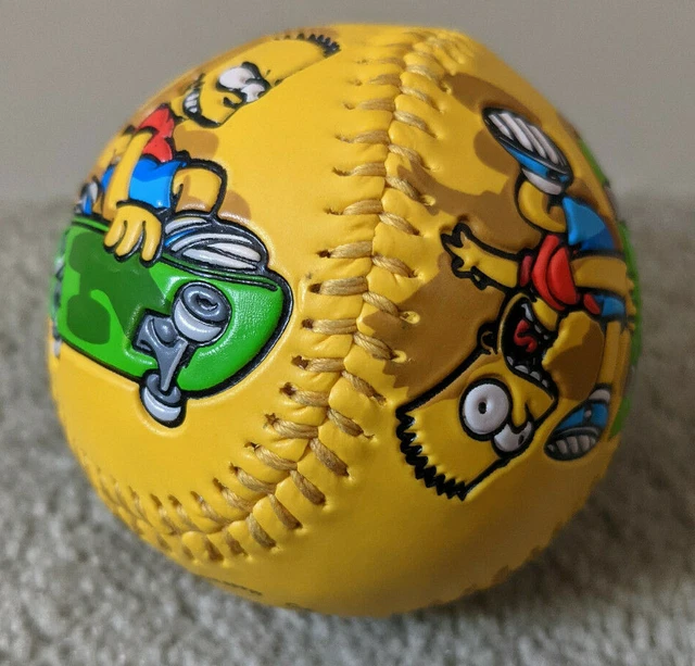 THE SIMPSONS BASEBALL Ball Bart Simpson on Skateboard Excellent ...