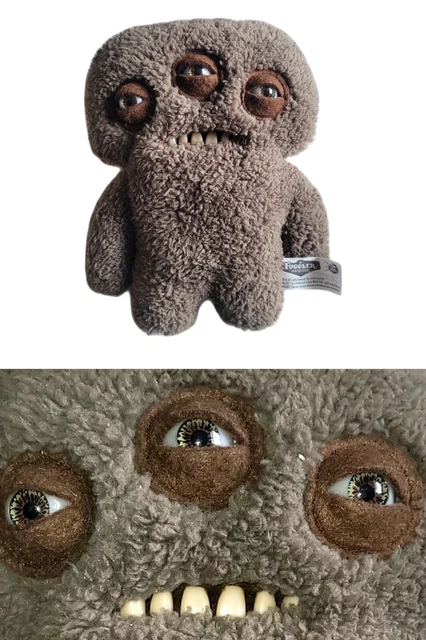 PROBABLY HAUNTED FUGGLER Funny Ugly Monster Doll 3 Eyes + Teeth, Brown ...