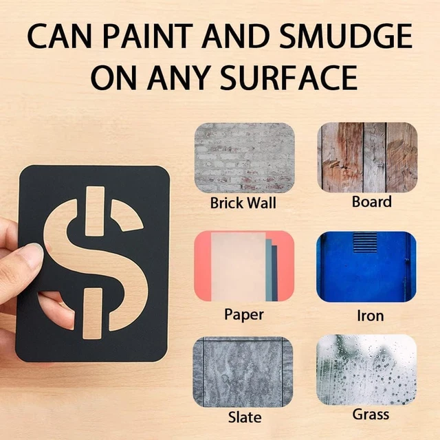 LETTER STENCILS SYMBOL Numbers Craft Stencils, 42 Pcs Reusable Plastic ...