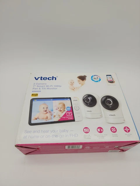 VTECH RM7764-2HD 1080P Smart Wifi Remote Access Baby Monitor 2 Camera ...