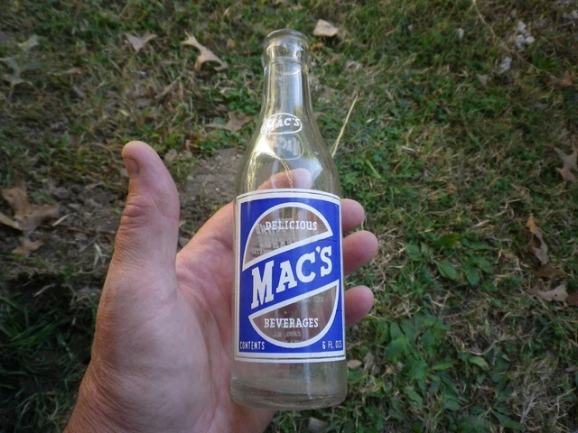 6OZ MAC’S BEVERAGES ACL Soda Bottle Coca Cola Bottling Co. Cairo Ill ...