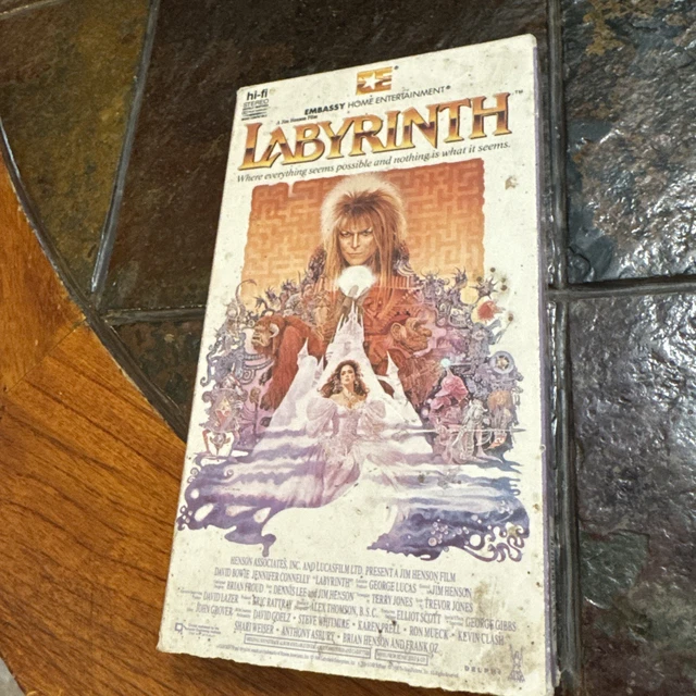 LABYRINTH VHS DAVID Bowie Jennifer Connelly Jim Henson 1986 £7.45 ...