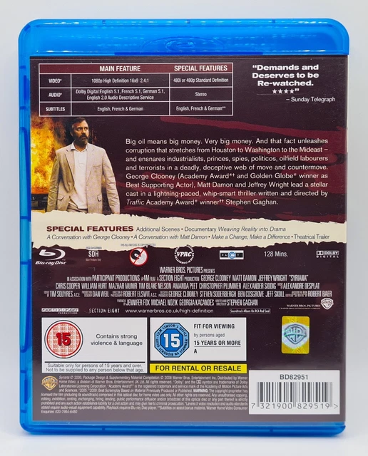 SYRIANA BLU-RAY (2006) Alexander Siddig, Gaghan (DIR) cert 15 Quality ...