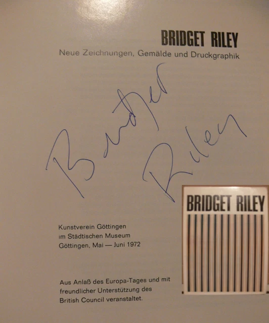 BRIDGET RILEY CATALOGUE signé signature originale signature autographe ...