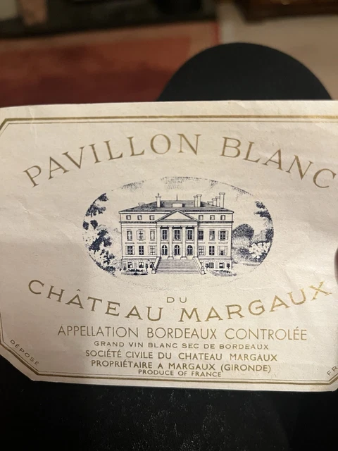 VINTAGE WINE BOTTLE Label Pavillon Blanc Du Margaux £8.52 - PicClick UK