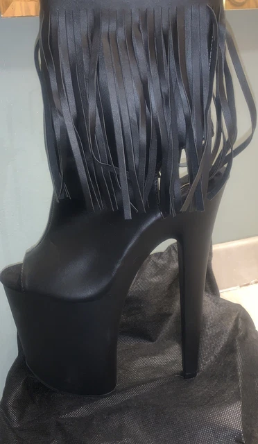 PLEASER 8 INCH Heel, Platform Open Toe/zip Leather Ankle Boot £59.20 ...