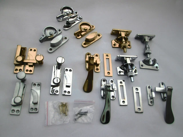 SOLID BRASS MATERIAL Victorian Vintage Old Style Window Sash Fittings ...