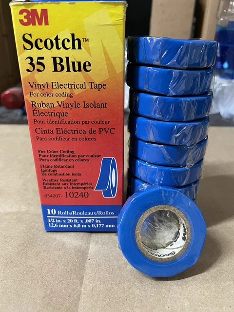 3M SCOTCH 35 Vinyl Electrical Tape, 1/2 in x 20 ft, Blue £3.61 ...