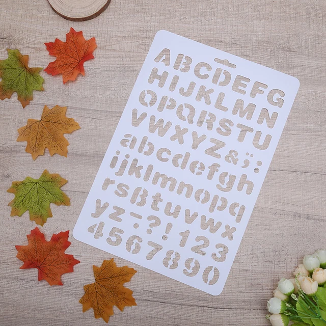 LETTERING STENCIL LETTER Alphabet Stencils Painting Paper Craft Number ...