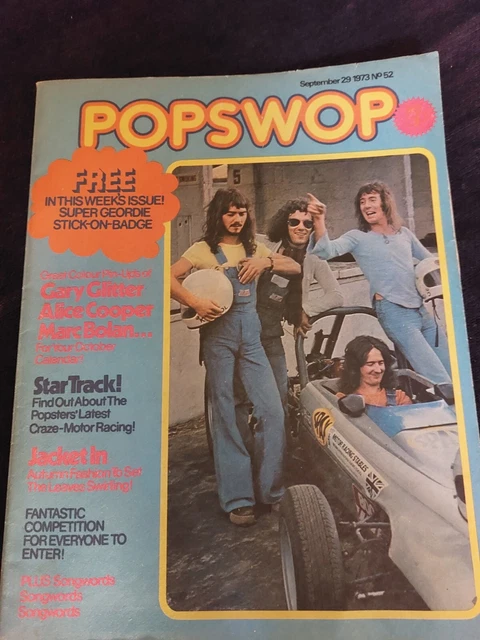 VINTAGE POPSWOP MAGAZINE 29 SEPTEMBER 1973 Geordie Marc Bolan Alice ...
