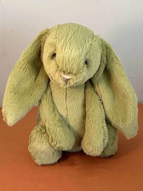 JELLYCAT MEDIUM BASHFUL Moss Bunny NWOT Retired Rare Soft Toy Green ...