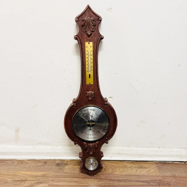 WEATHERMASTER WOODEN BAROMETER, Hygro & Thermometer Wall Hanging £39.95 ...