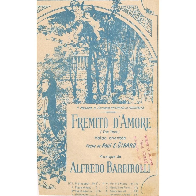 FREMITO D'AMORE VOS YEUX Valse Poésie de Paul GIRARD musique Alfredo ...