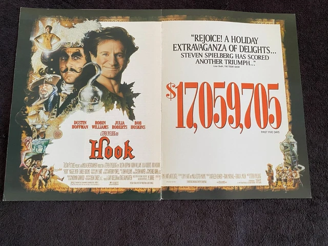 HOOK 1991 AD Julia Roberts, Robin Williams Steven Spielberg & THE LAST ...