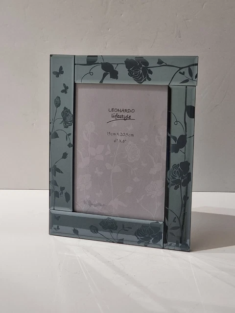 THE LEONARDO COLLECTION Silver Smoke Glass Mirror Photo / Picture Frame ...