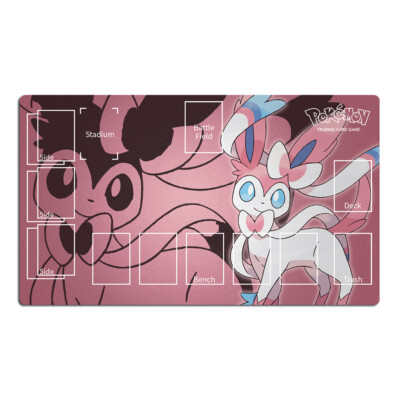 PM SYLVEON DUEL Playmat ptcg Collectible Card Game Mat Trading Card Game Mat Table Pad Free Sac ...