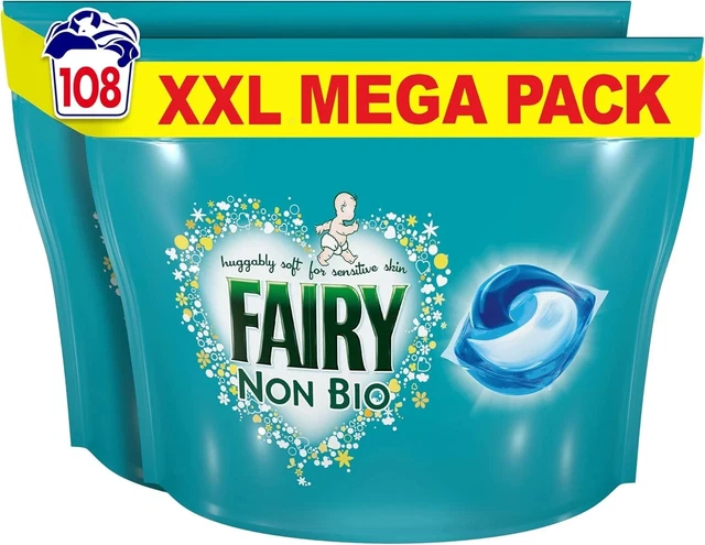 FAIRY NON BIO PODS Washing Liquid Capsules, For Sensitive Skin, 108 ...