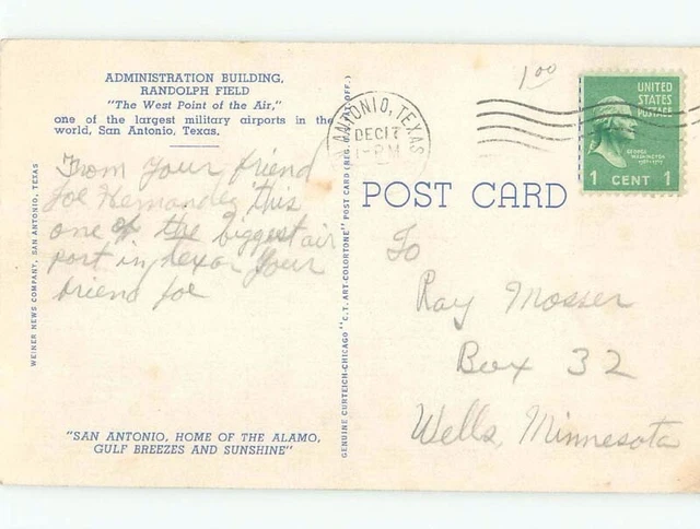 LINEN ADMIN BUILDING AT RANDOLPH FIELD MILITARY AIRPORT San Antonio TX ...