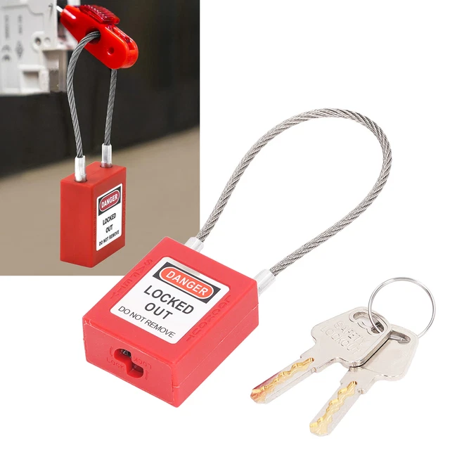 LOCKOUT TAGOUT LOCK Stainless Steel Cable Lock Safe Lockout Padlock ...