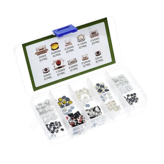 PREMIUM TACTILE PUSH Button Switch Set 250PCS Kit with 10Value Push ...