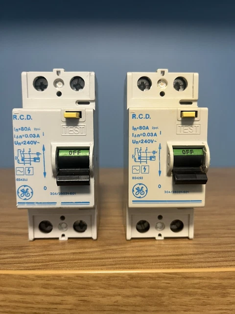 GE 304/28031-601 80A 30mA 2 POLE RCD DP 80 AMP BS4293 RCCB RCCD £34.95 ...