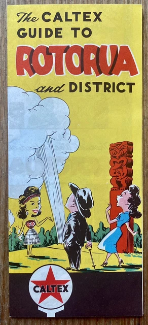 THE CALTEX GUIDE To Rotorua And District Map 1963 Rare Vintage Guide ...